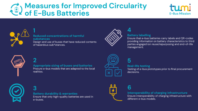 Measures for Improved Circularity of E-Bus Batteries