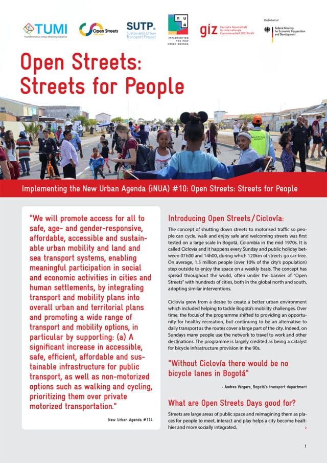 iNUA #10: Open Streets - Streets for People