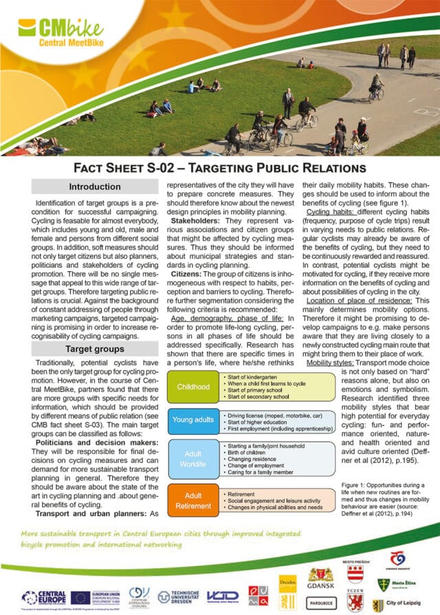 Soft measures and marketing for bicycle promotion - Targeting